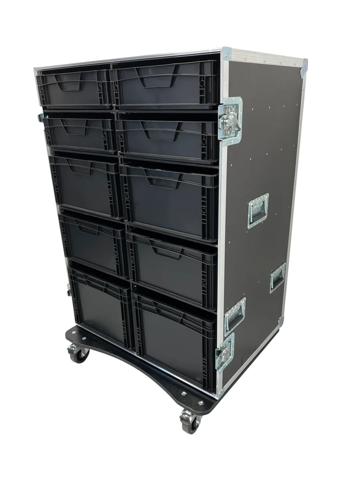 Roadcase with 10 EU Boxes - Drawer cases - Case it ApS
